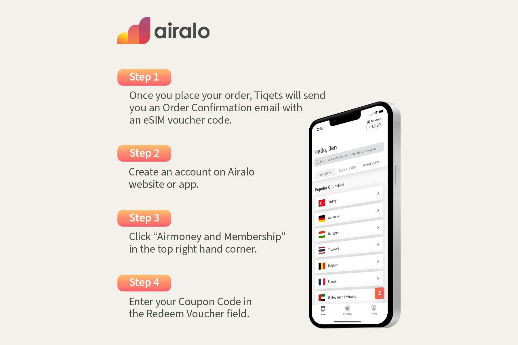 Malaysia: Local eSIM by Airalo